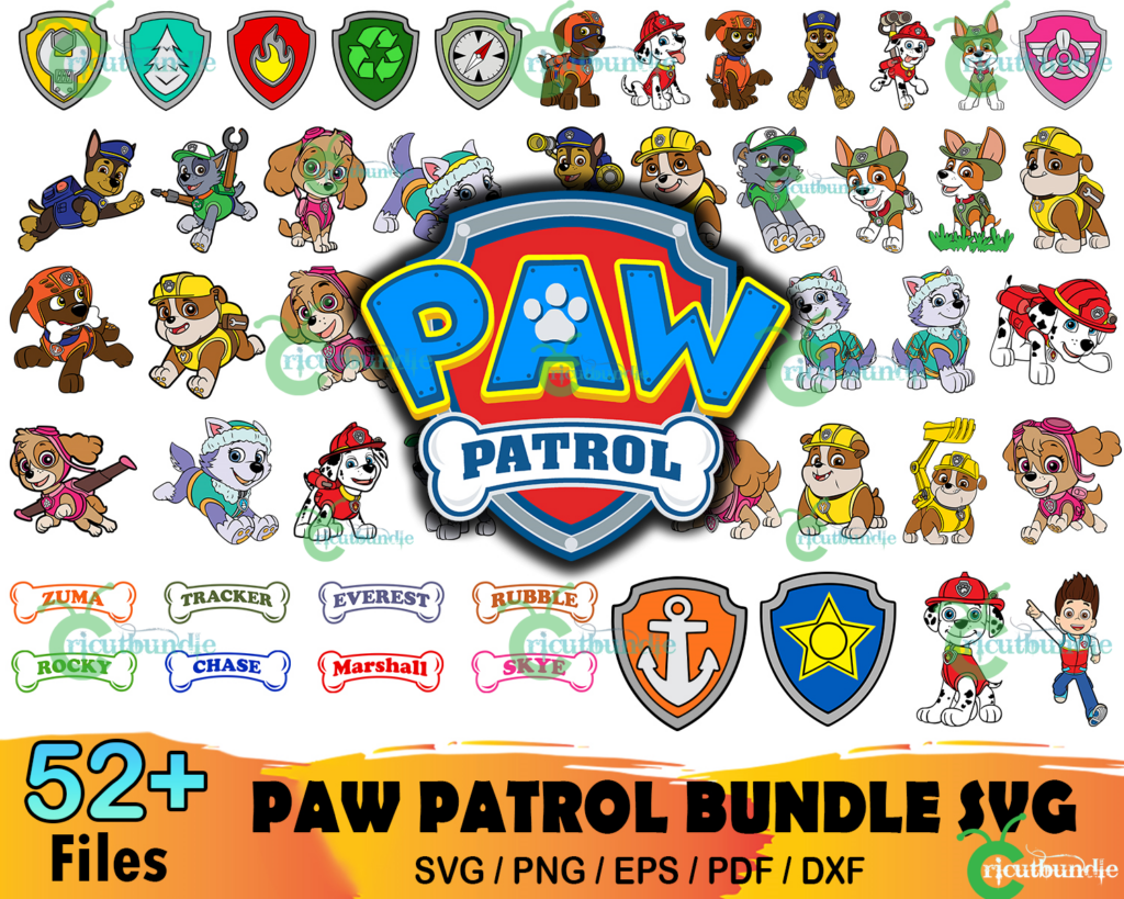 52+ Paw Patrol Bundle Svg, Paw Patrol Cut File, Paw Patrol Vector ...