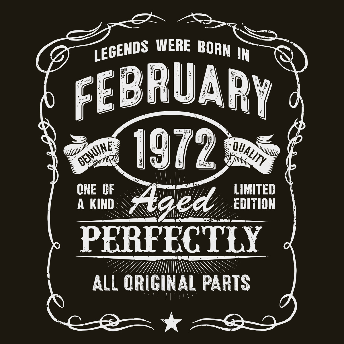 Legends Were Born In February 1972 Man Birthday Vintage Svg, Birthday ...
