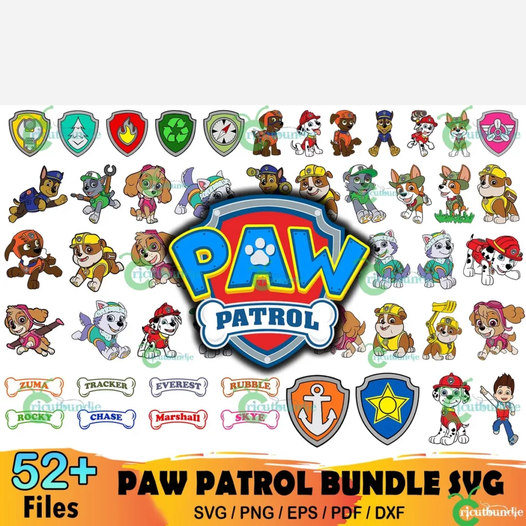 52+ Paw Patrol Bundle Svg, Paw Patrol Cut File, Paw Patrol Vector ...