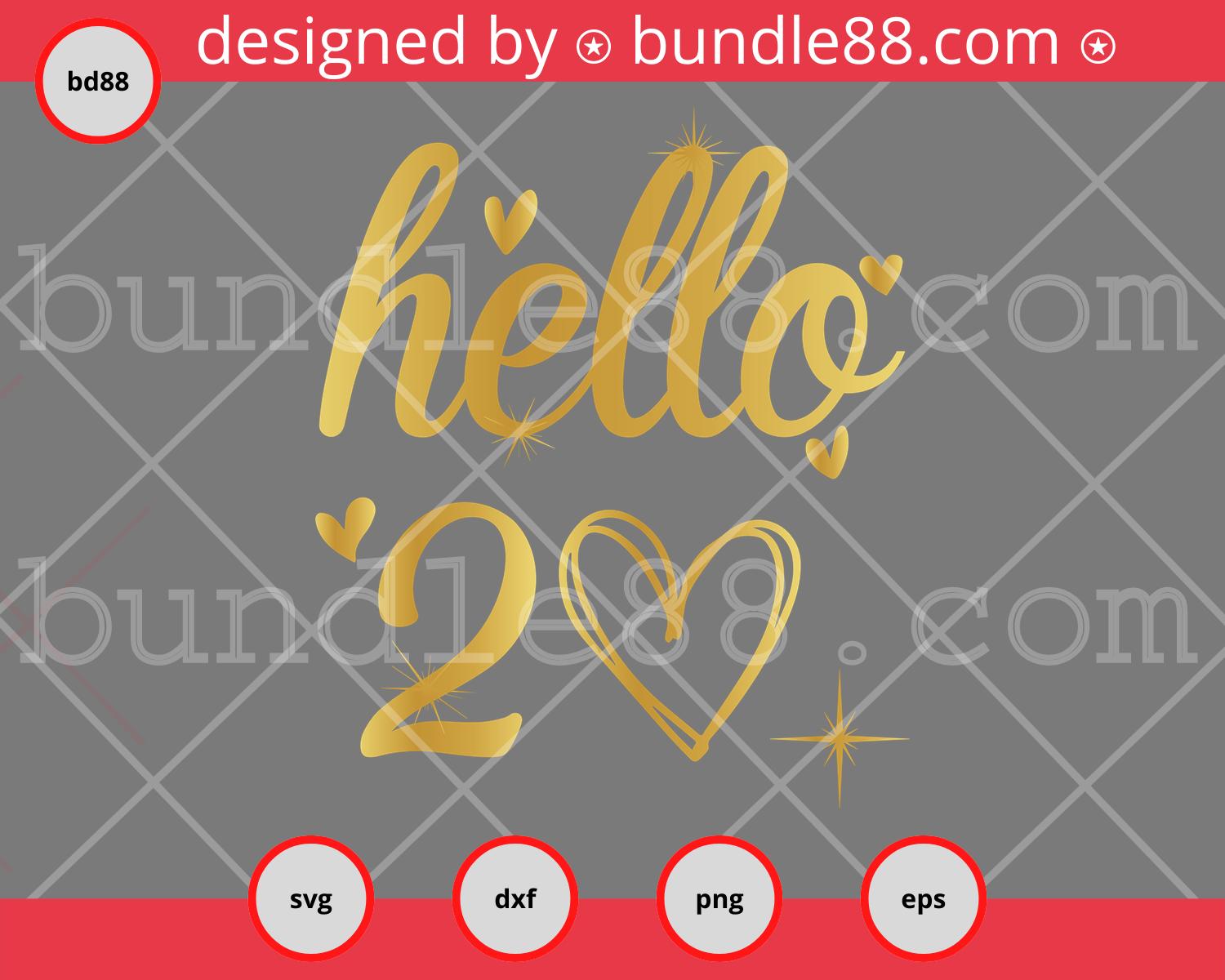 Hello 20 Happy 20th Birthday Girl Svg, Birthday Svg, happy birthday svg ...