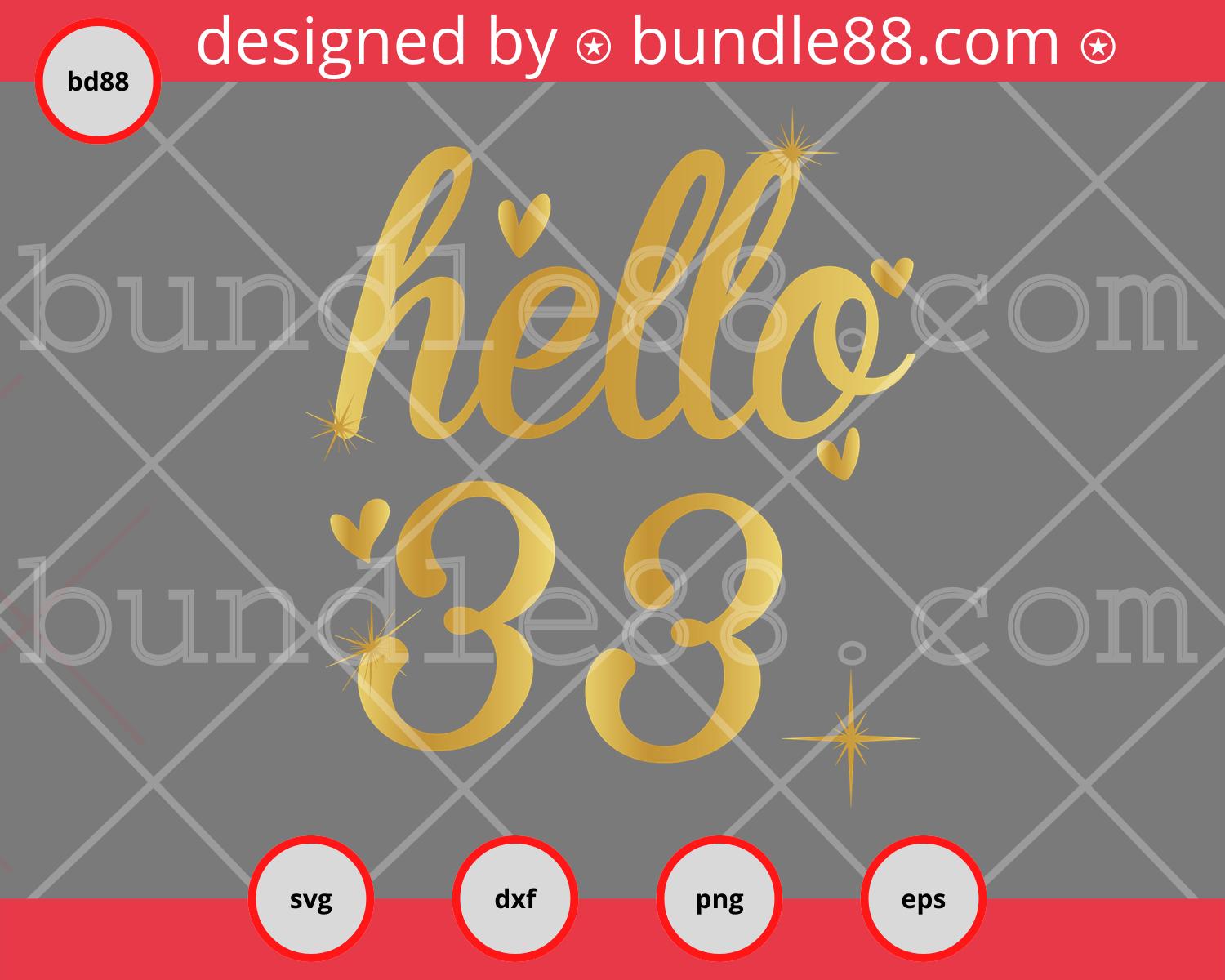 Hello 34 Happy 34th Birthday Woman Svg, Birthday Svg, happy birthday ...