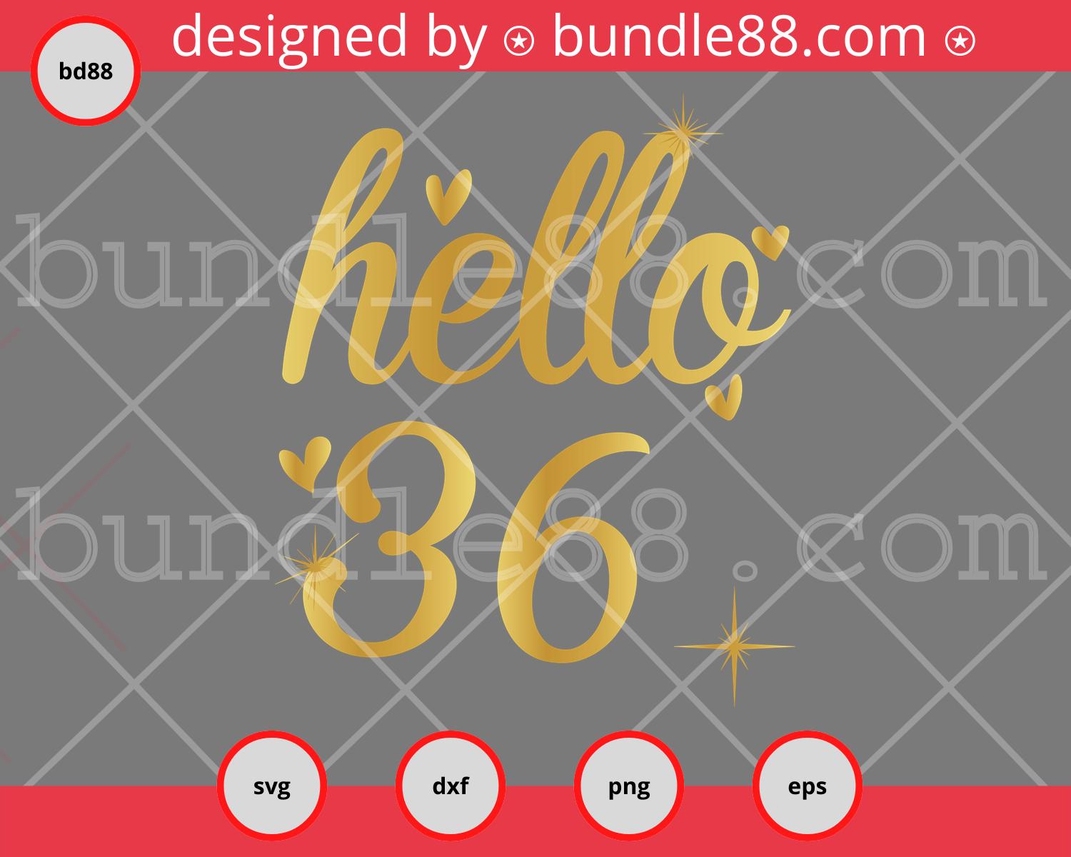 Hello 34 Happy 34th Birthday Woman Svg, Birthday Svg, happy birthday ...